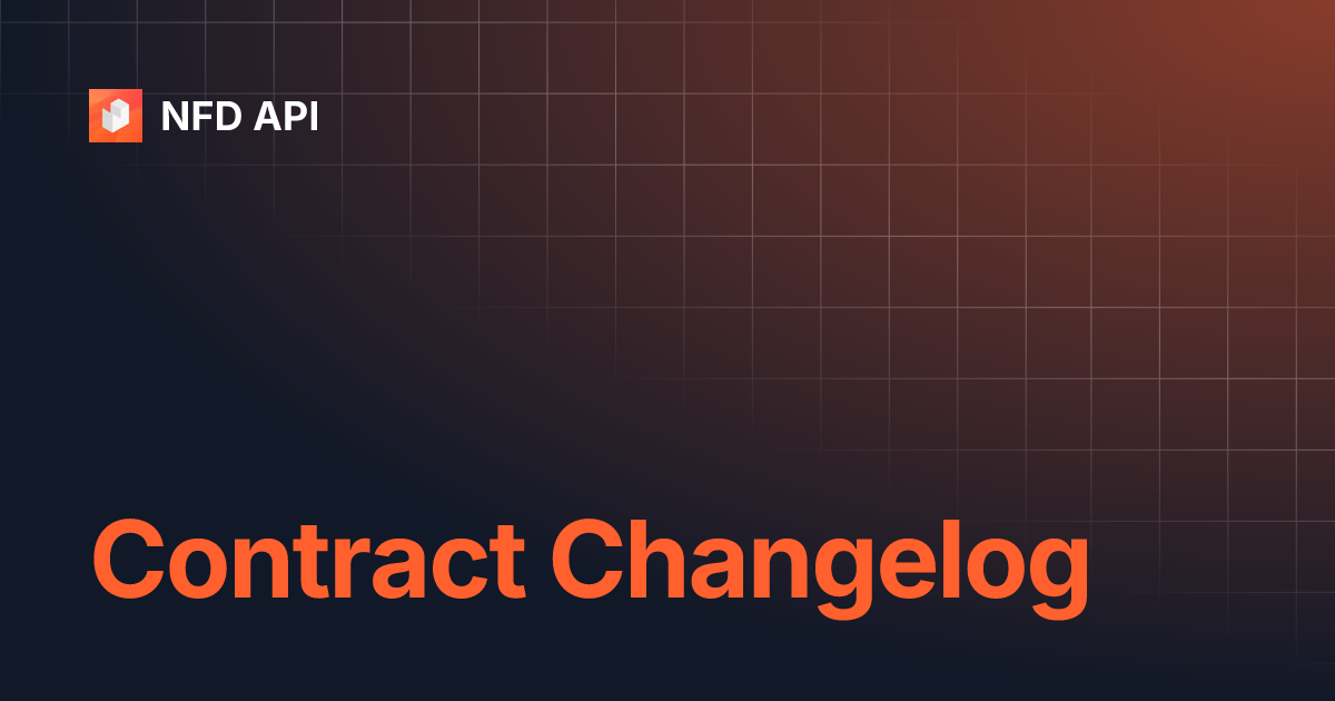 Contract Changelog | NFD API
